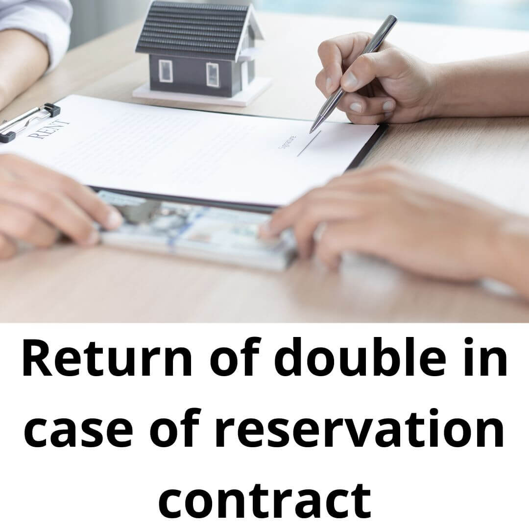 Return of double in case of reservation contract